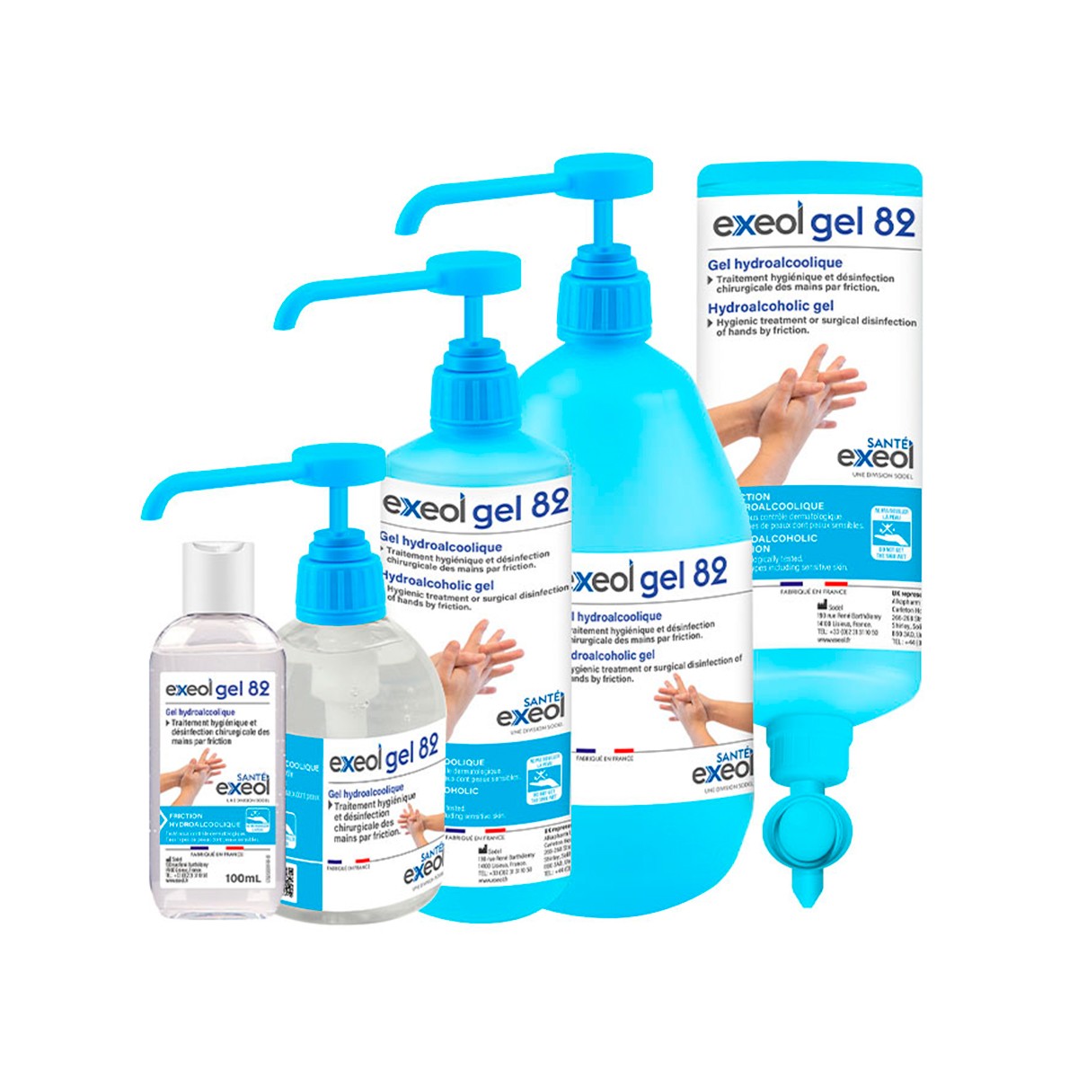 EXEOL GEL 82 Gel hydroalcoolique | PLA Médical