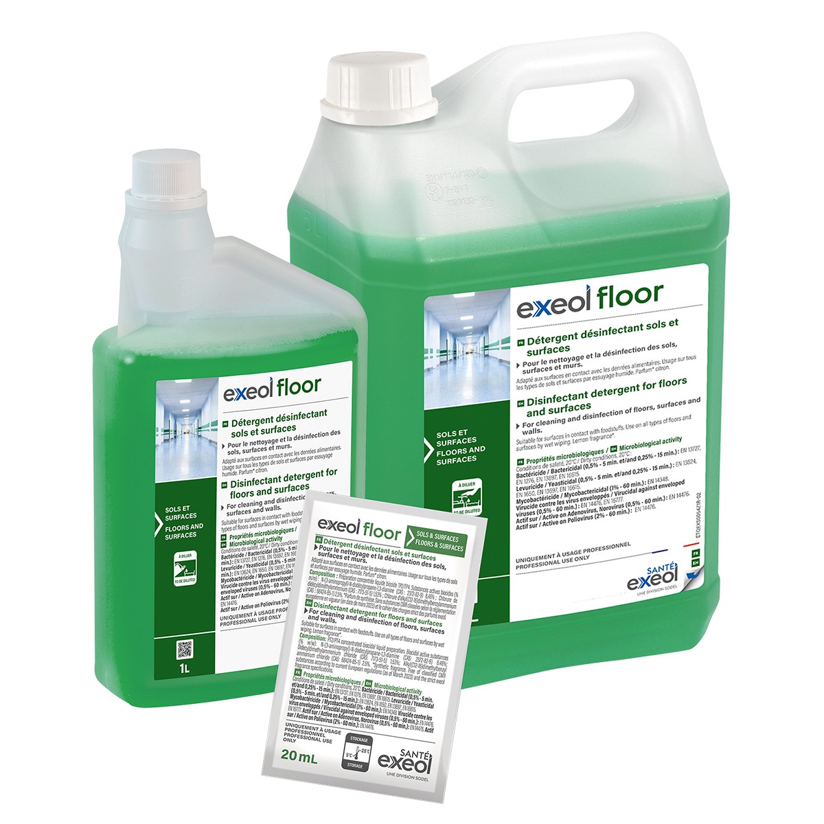 EXEOL FLOOR Détergent désinfectant sols et surfaces | PLA Médical